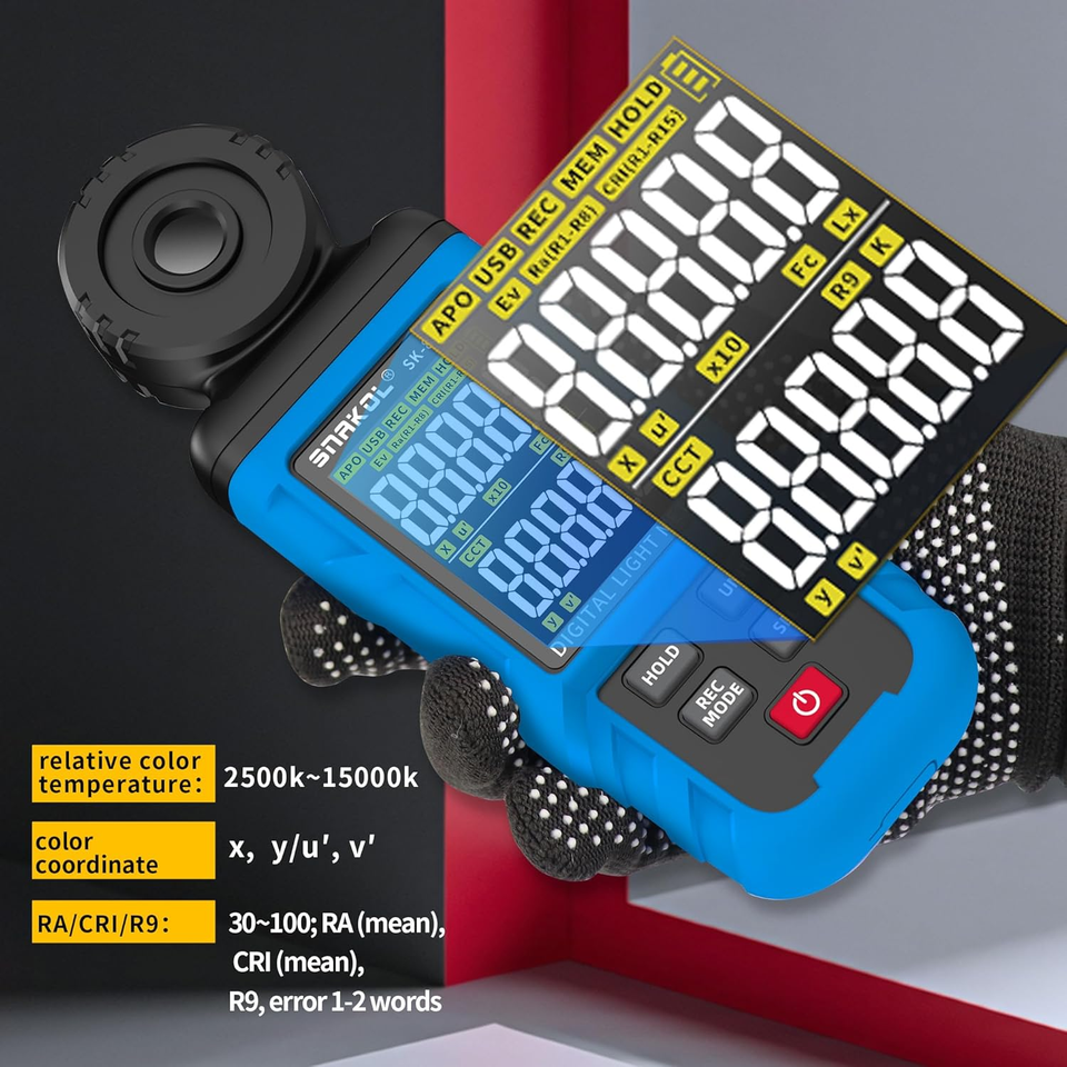 Spectral Illuminance Meter SK-8302A Light Meter, Lux Meter, Cct,Ra,Cri ...