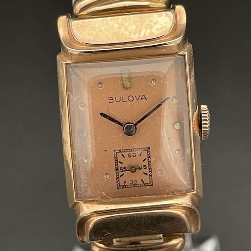 Bulova Square 1950s Manual Winding Men's Watch 14KGF Rare Vintage | eBay