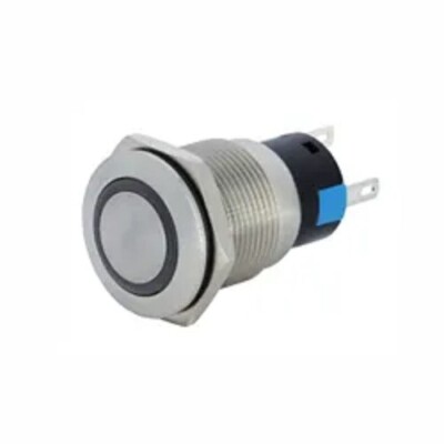 DECA 19mm Flush Vandal Resistant Momentary Switch LED 24V Red F24S1 ...