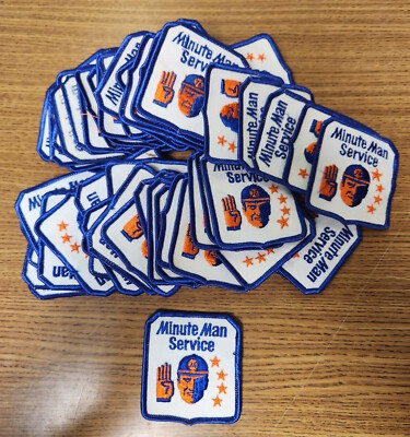 Vintage Minute Man Service Gas Station Mechanic Uniform Patches | eBay
