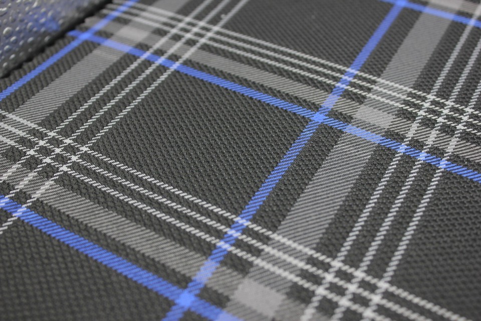 Blue GTI Plaid Car Upholstery Fabric - VW Golf MK7- 3mm Foam - 59 ...