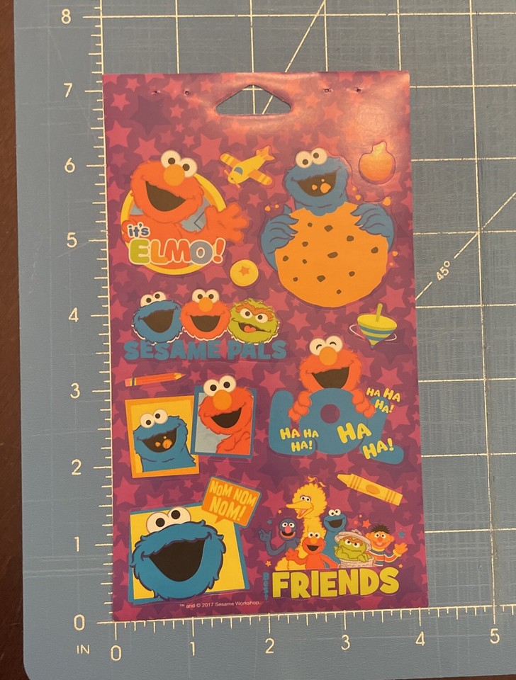 American Greetings Sesame Street Elmo And Friends Sticker Sheet Purple ...