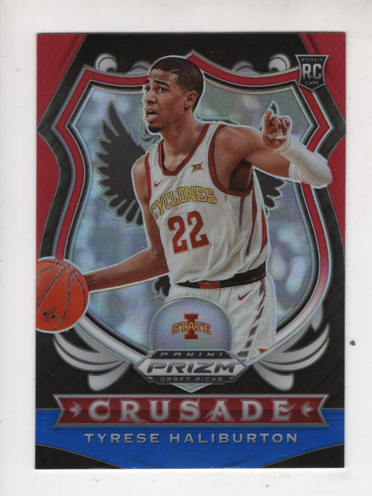 2020 Prizm Draft Picks Tyrese Halliburton Red/Blue Crusade Prizm Rookie ...