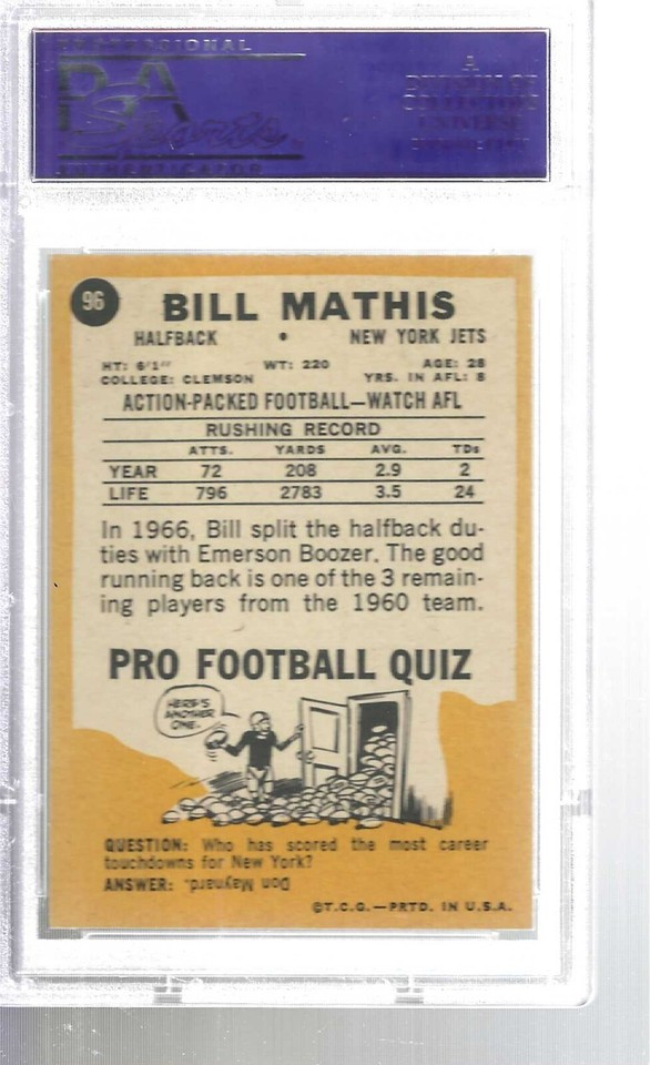 1967 Topps #96 Bill Mathis PSA 8 | eBay