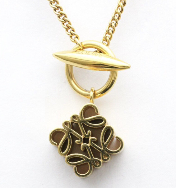 Loewe Gold Necklace Chain Logo Pendant Anagram | eBay