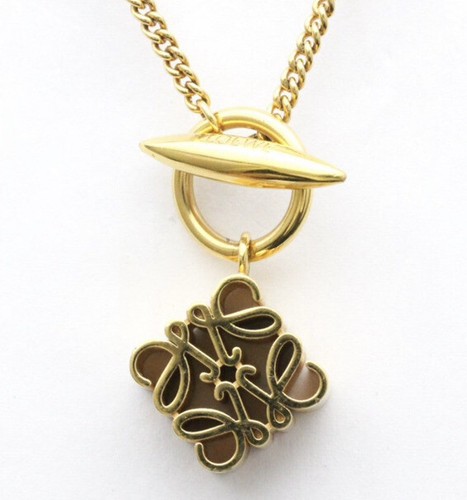 Loewe Gold Necklace Chain Logo Pendant Anagram | eBay