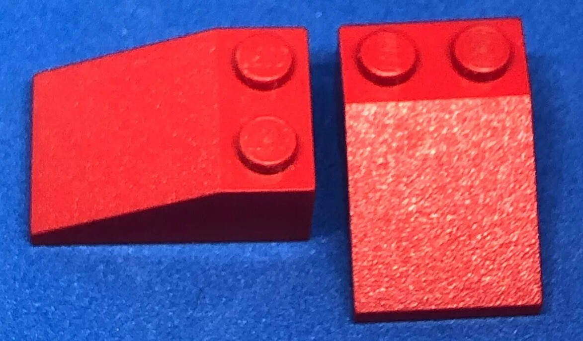 2 Vintage Lego Red 25 Degree 2x3 Slope Building Bricks (3298) Plastic ...