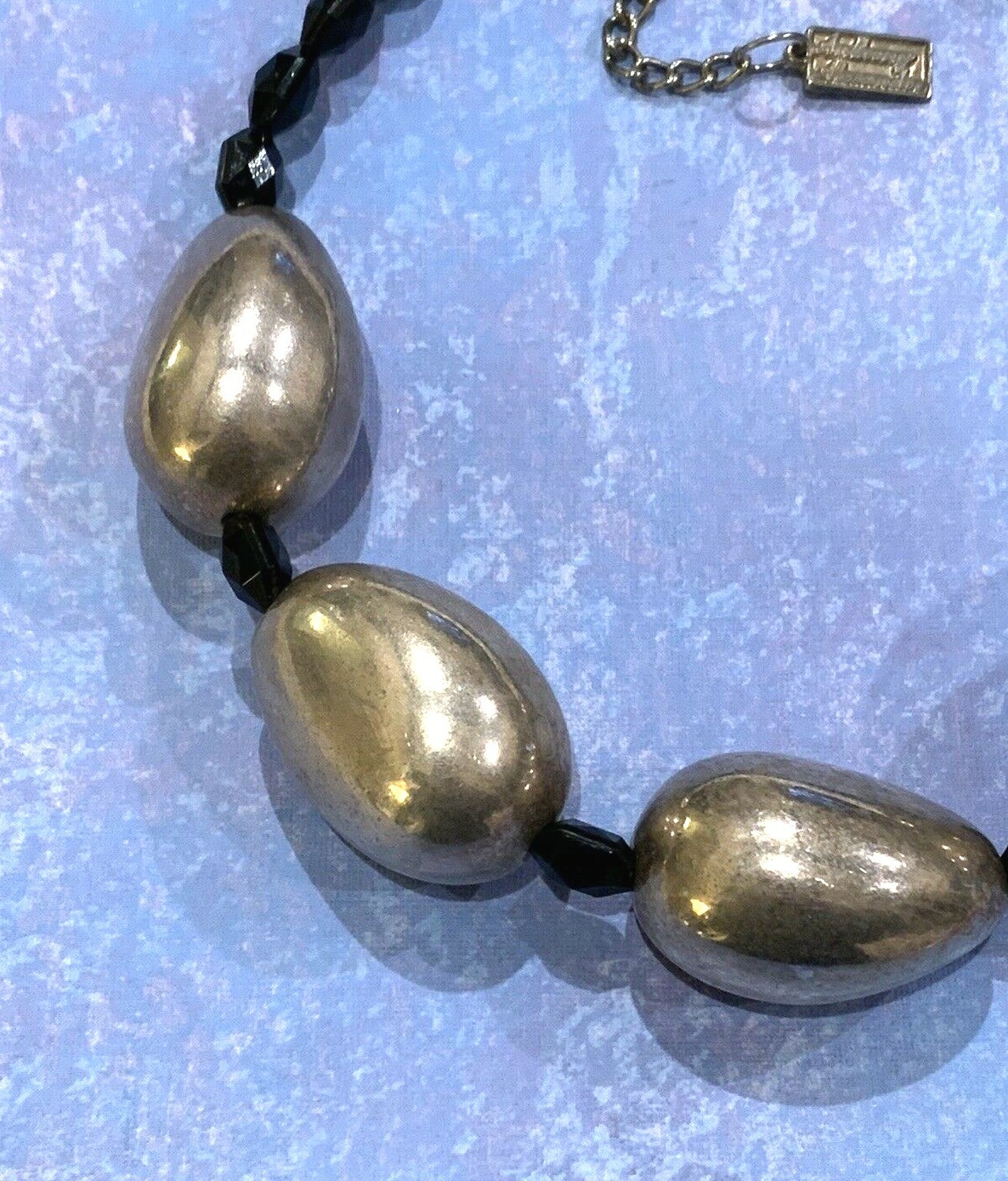 Impressive ANTHONY ALEXANDER Necklace Silver Black Beads Statement 18 ...