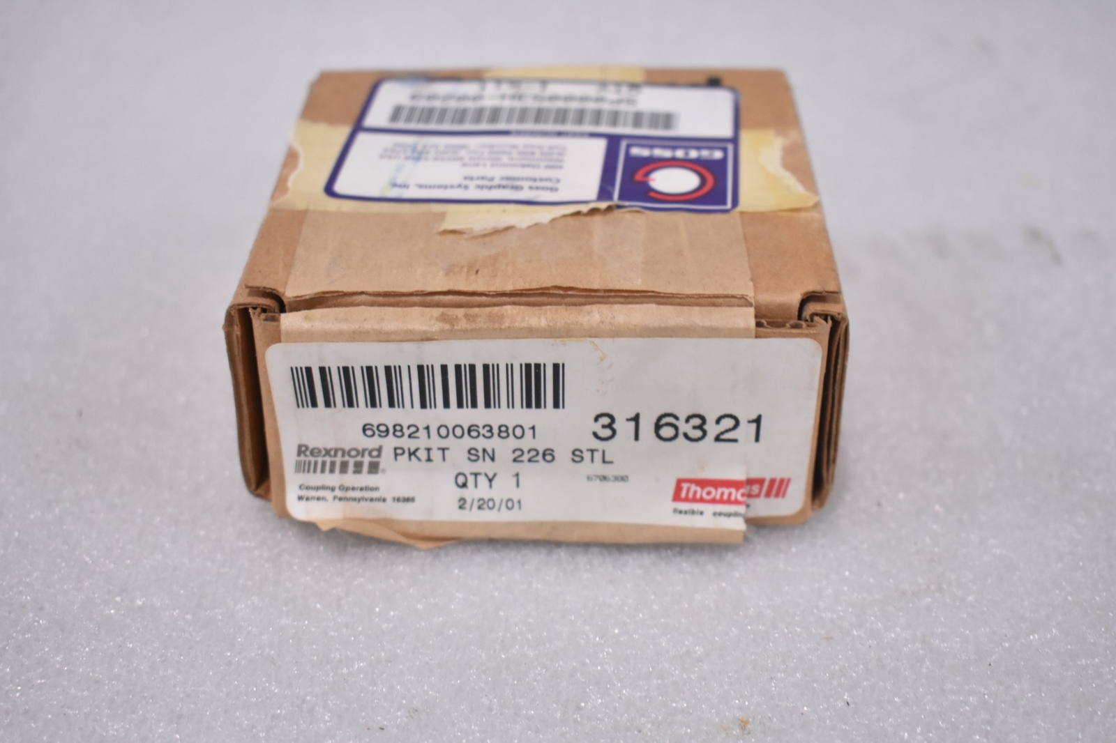 REXNORD 316321 THOMAS DISC PACK HARDWARE KIT PKIT SN 226 STL SERIES SN ...