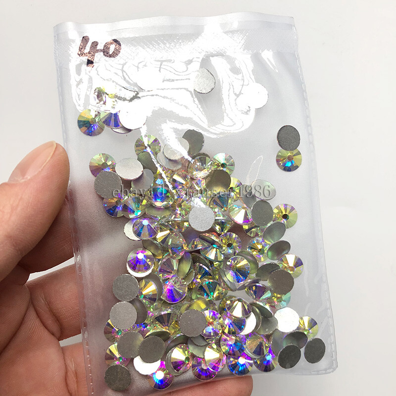 Top quality Crystal AB Rhinestones Flat Back Gems for Nails Clothes ...