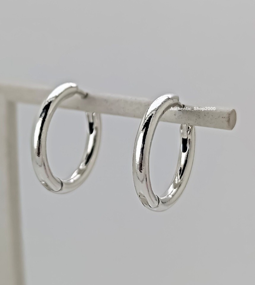 New 100% Authentic PANDORA 925 Moments 18 mm Charm Hoop Earrings ...