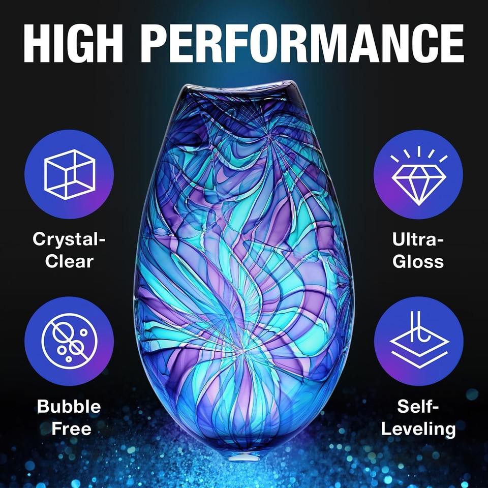 Epoxy Resin - 128OZ Crystal Clear, Self-Leveling, Bubbles Free, UV ...