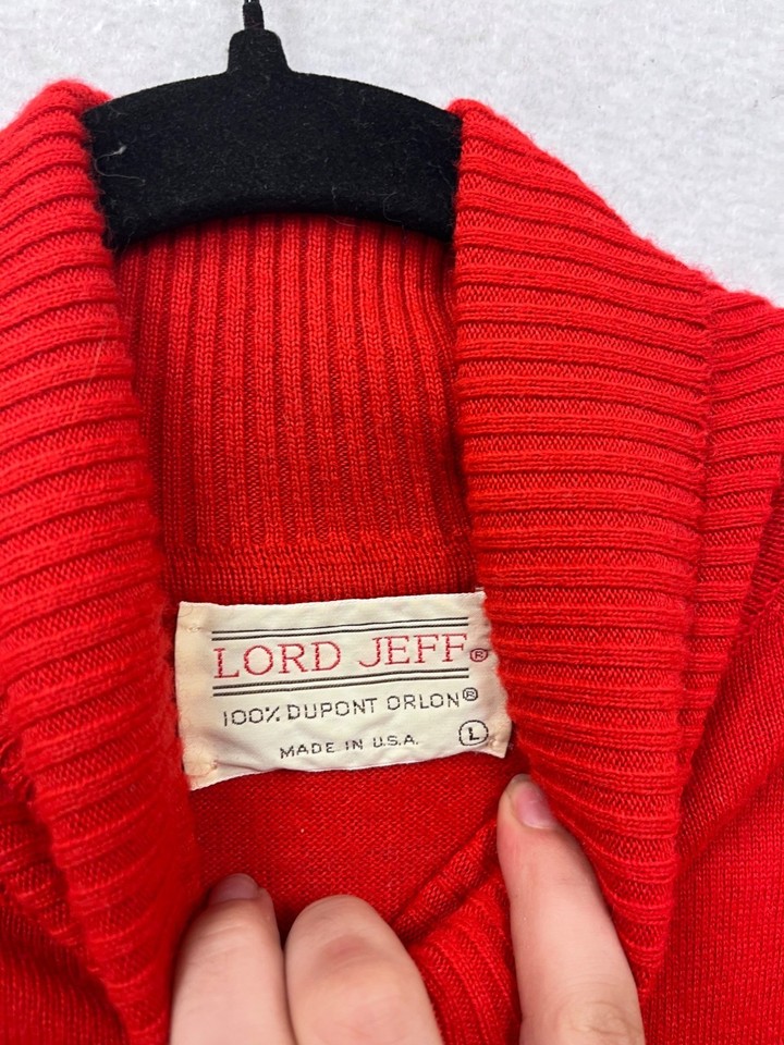 Vintage Lord Jeff Red Turtleneck Sweater L #46A | eBay