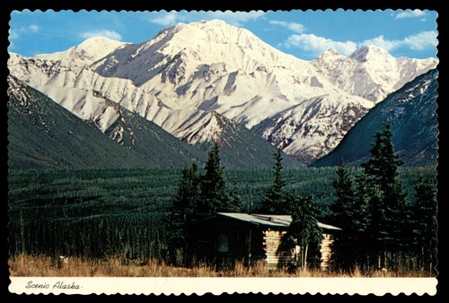 Postcard Alaskan Homestead Cabin Nestled in Rugged Mountains, Anchorage ...
