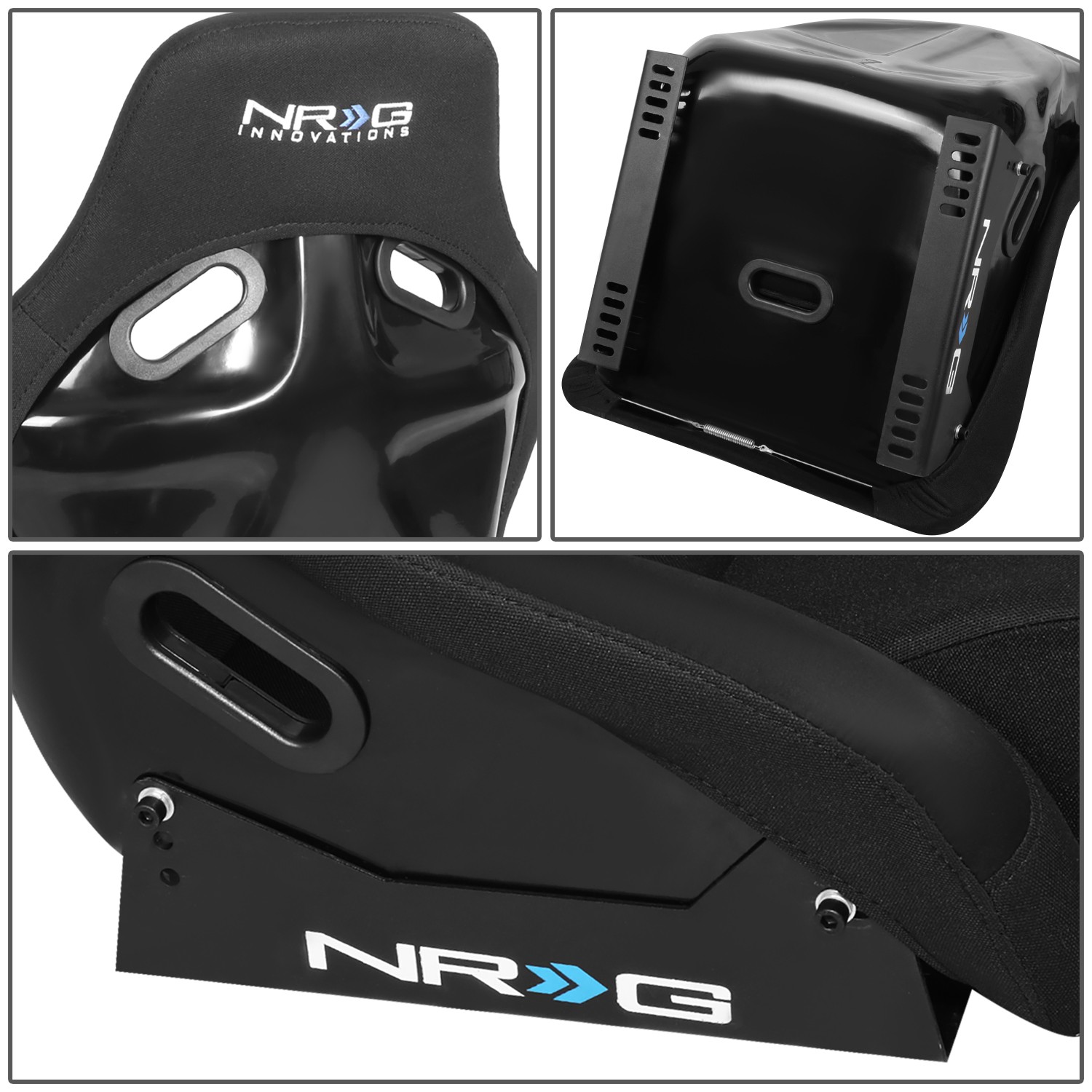 NRG 300 UNIVERSAL FIBER GLASS BUCKET RACING SEAT+STAINLESS BRACKET ...