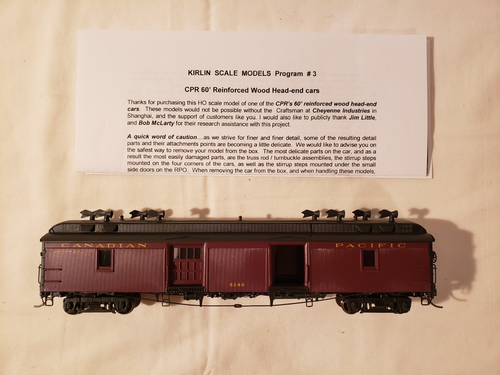 HO Brass Kirlin Scale Models CPR Reinforced Wood Fruit/Express Car | eBay