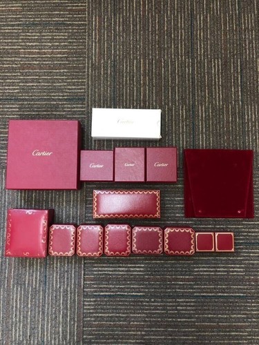 VINTAGE ORIGINE CARTIER boîte à montres coffret cuir rouge livret 14 ...