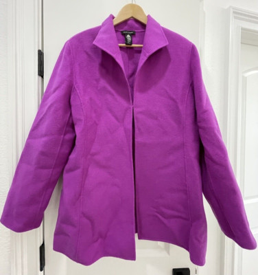 Valerie Stevens Woolmark Blend Jacket Open Front Cardigan Sweater Size ...