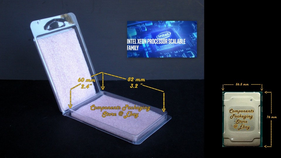 Intel Xeon LGA3647 CPU Case Clam Shell for 76 x 56.5 mm Processor - Qty ...