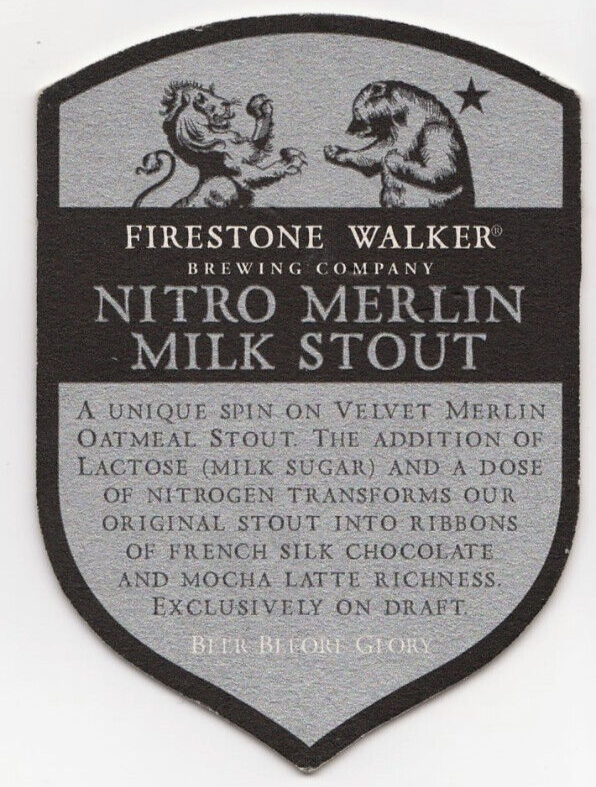 Firestone Walker Nitro Merlin Milk Stout Beer Coaster Paso Robles CA | eBay