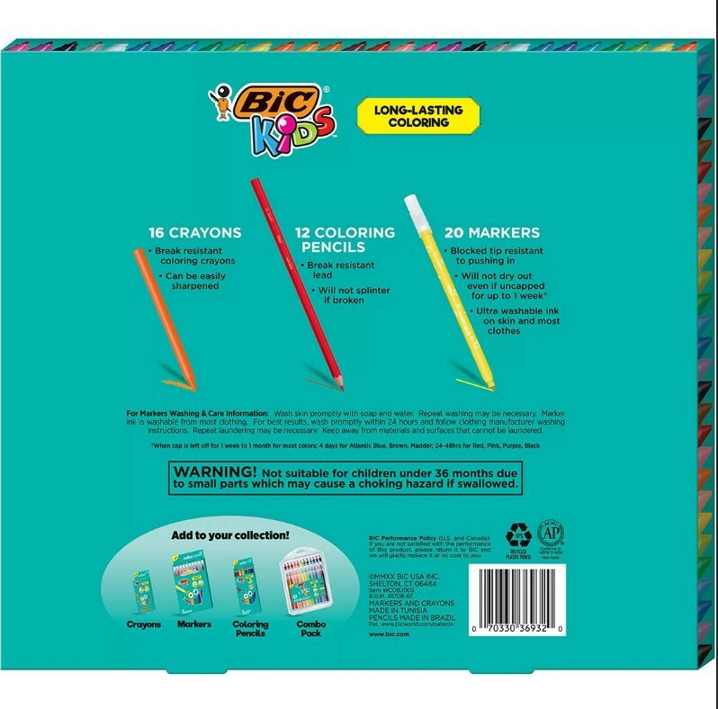 New Bic KIDS Coloring Kit, 48 count, NIB | eBay