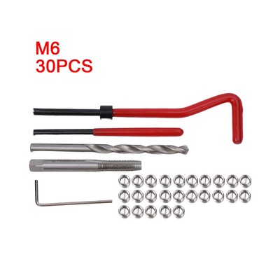 Metric Thread Repair Insert Kit 30 Piece Set Durable Stainless Steel M6 ...
