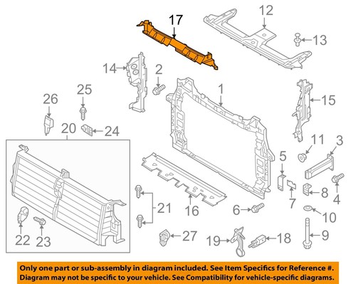 AUDI OEM 17-19 Q7 Radiator Support Radiator Support-Upper Duct ...