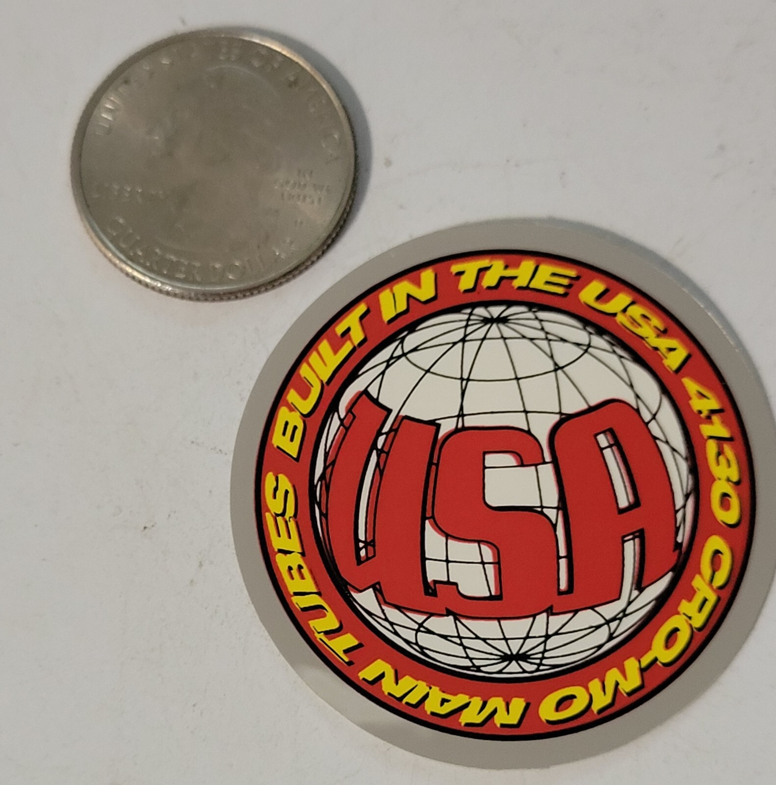 Old mid school NOS Built in the USA round decal 4130 chromoly bmx bike ...