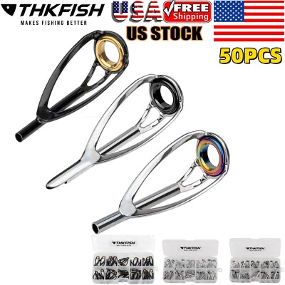 THKFISH 50pcs Rod Tip Repair Kit Ceramic Ring Guide Rod Repair ...