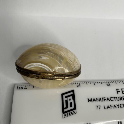 Vintage Thimble Holder Miniature French Shell Mother of Pearl Trinket ...