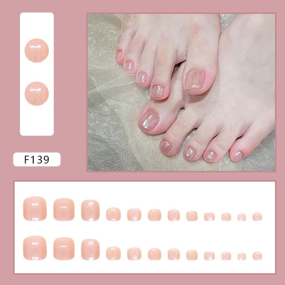 Simple Toe Nails French Foot Nails Nail Tips Fake Toenails for Women ...