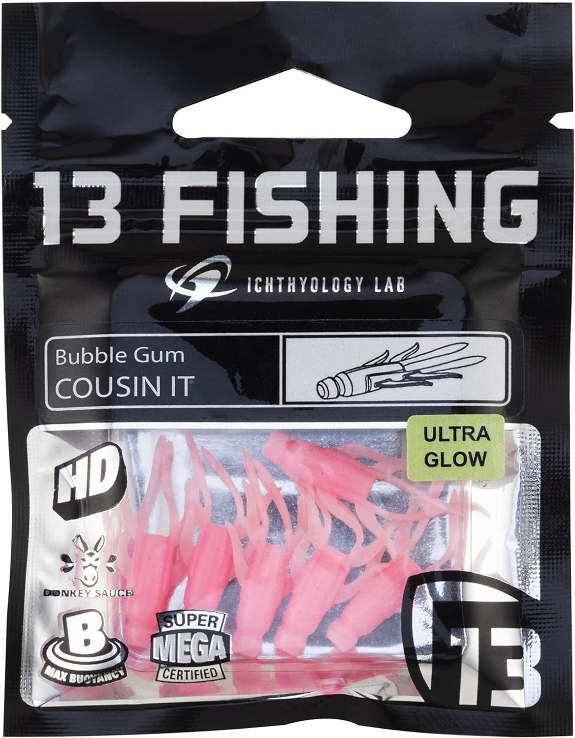 13 Fishing Cousin It - Bubble Gum - Ice Fishing Soft Plastics Pack of 6 ...