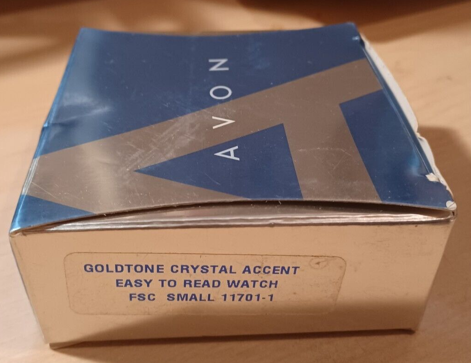 Avon Gold Tone Crystal Accent Quartz Easy To Read Wrist Watch | eBay