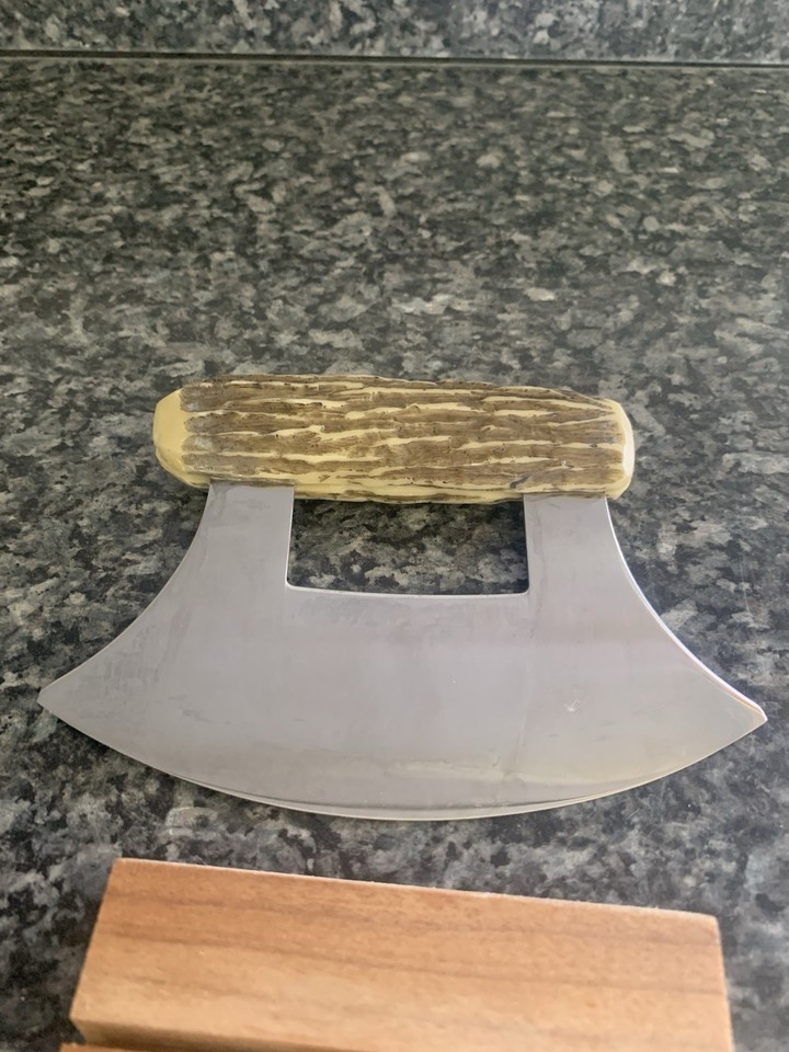 Alaska Ulu Knife Bone On Wood Handle. 6" Blade Arctic Eskimo Inupiat | eBay