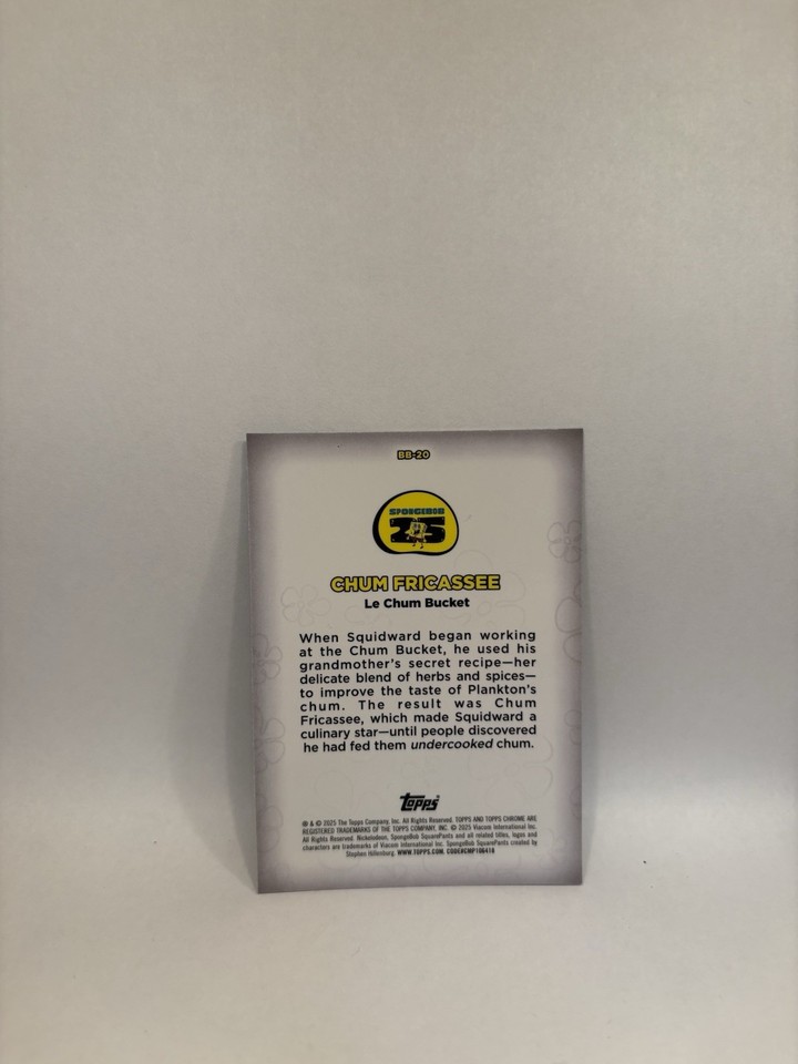 2025 Topps Chrome SpongeBob SquarePants Chum Fricassee Kelp Reviews ...