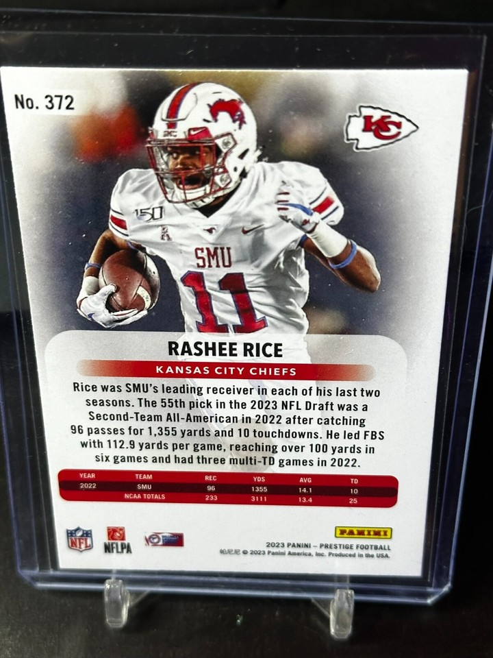2023 Panini Prestige Rookie Parallel Sunburst RC #372 Rashee Rice SMU ...