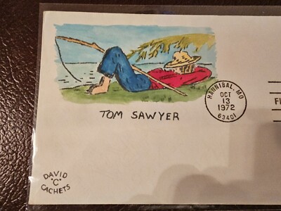DAVID COULSON Hand Painted 1ST CACHET FDC SC # 1470 8C TOM SAWYER | eBay