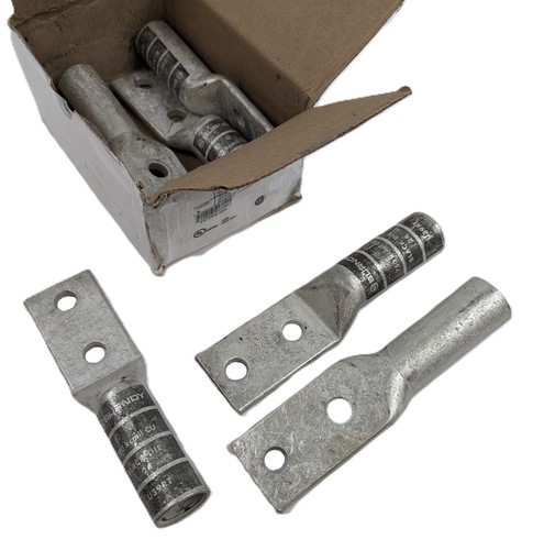 6 BURNDY YA392N 2-Hole Lug Copper Compression Connector Straight 750 ...