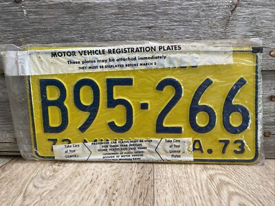 Minnesota License Plate 1972, 1973 MN B95-266 ‘72 & ‘73 Single Issued ...