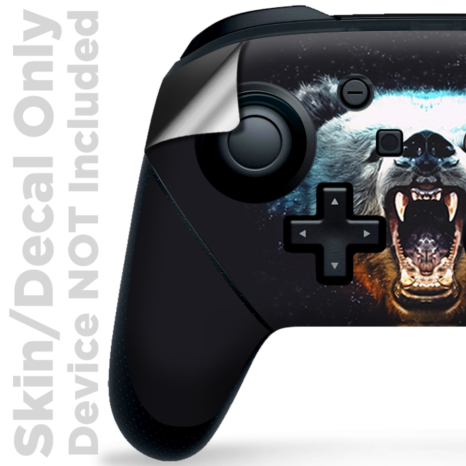 Nintendo Switch Pro Controller Skin Decal Vinyl Wrap - growling Bear ...