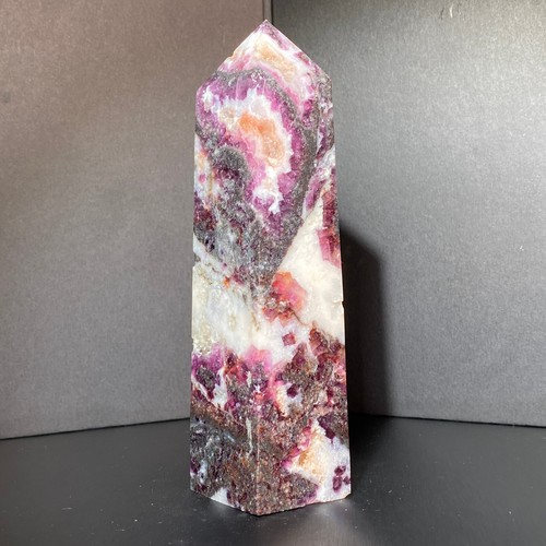 373G Natural Red tourmaline Obelisk Quartz Crystal Wand Tower Point ...