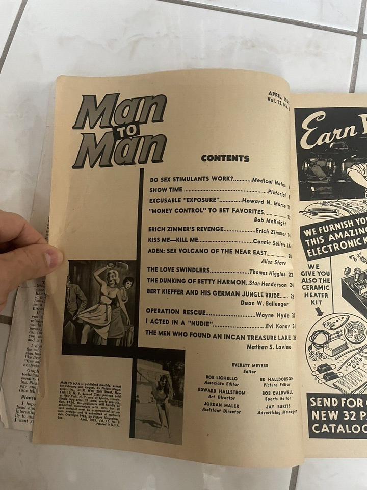 Man to Man Magazine 1962 Nazi German Jungle Bride Pulp Pinups Sex ...