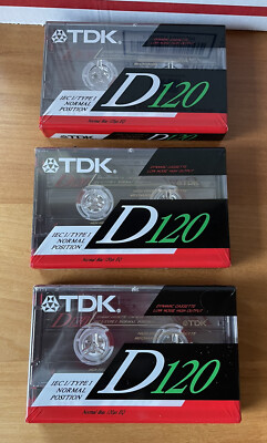 Lot Of 3 Vintage TDK D 120 audio cassette / Tape - new sealed | eBay
