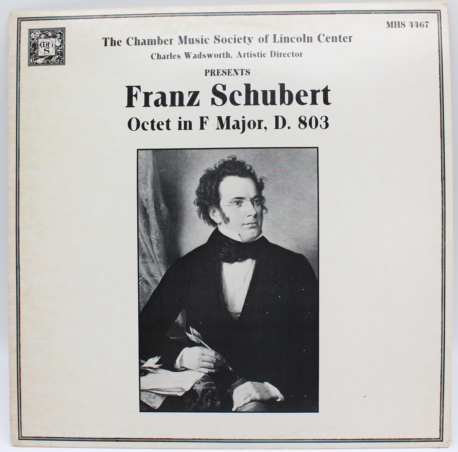 [EX LP] FRANZ SCHUBERT OCTET IN F MAJOR D 803, Charles Wadsworth, MHS ...