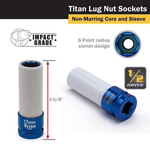 TITAN 21095 4-Piece 1/2-Inch Drive Non-marring Impact Deep Lug Nut ...