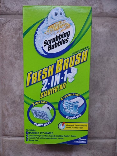 NEW! Scrubbing Bubbles Fresh Brush 2 in 1 Starter Kit 2 Max Pad 4 Flush ...