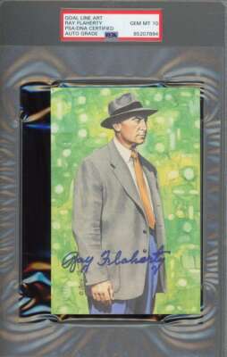 Ray Flaherty Gem Mint 10 PSA DNA Signed Goal Line Art Card GLAC ...