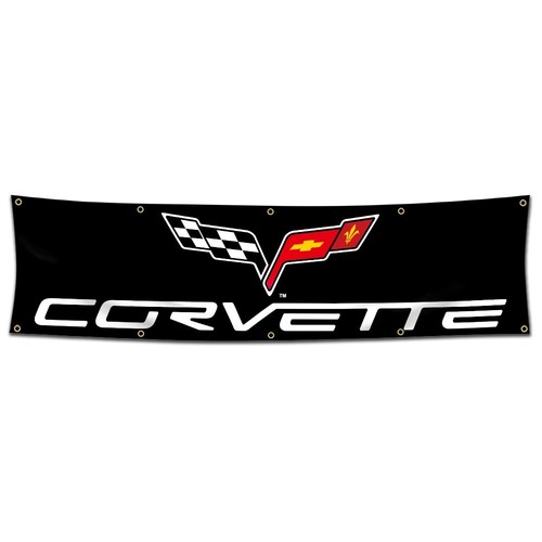 Corvette Banner Flag 2x8FT Racing Car Show Wall Decor Flag Garage Shop ...