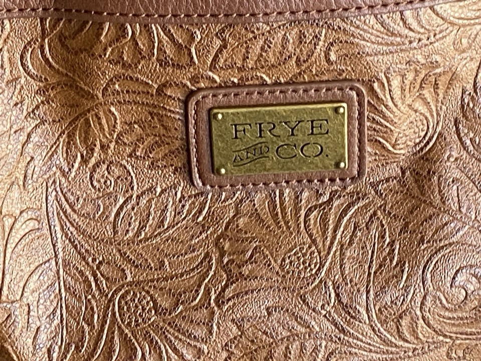 Frye & Co. Brown Tooled Tote Shoulder Bag Purse | eBay