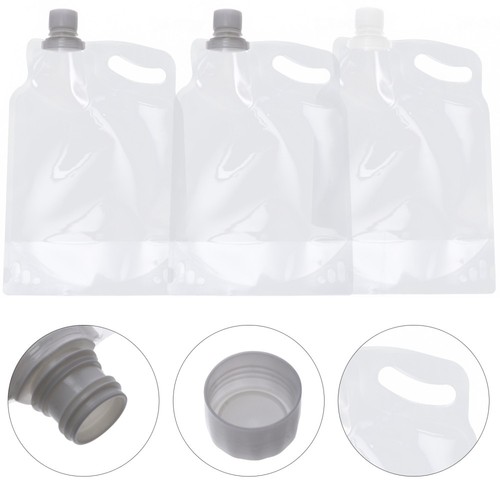 3pcs 2L Collapsible Water Pouch Portable Foldable Water Bag Container ...